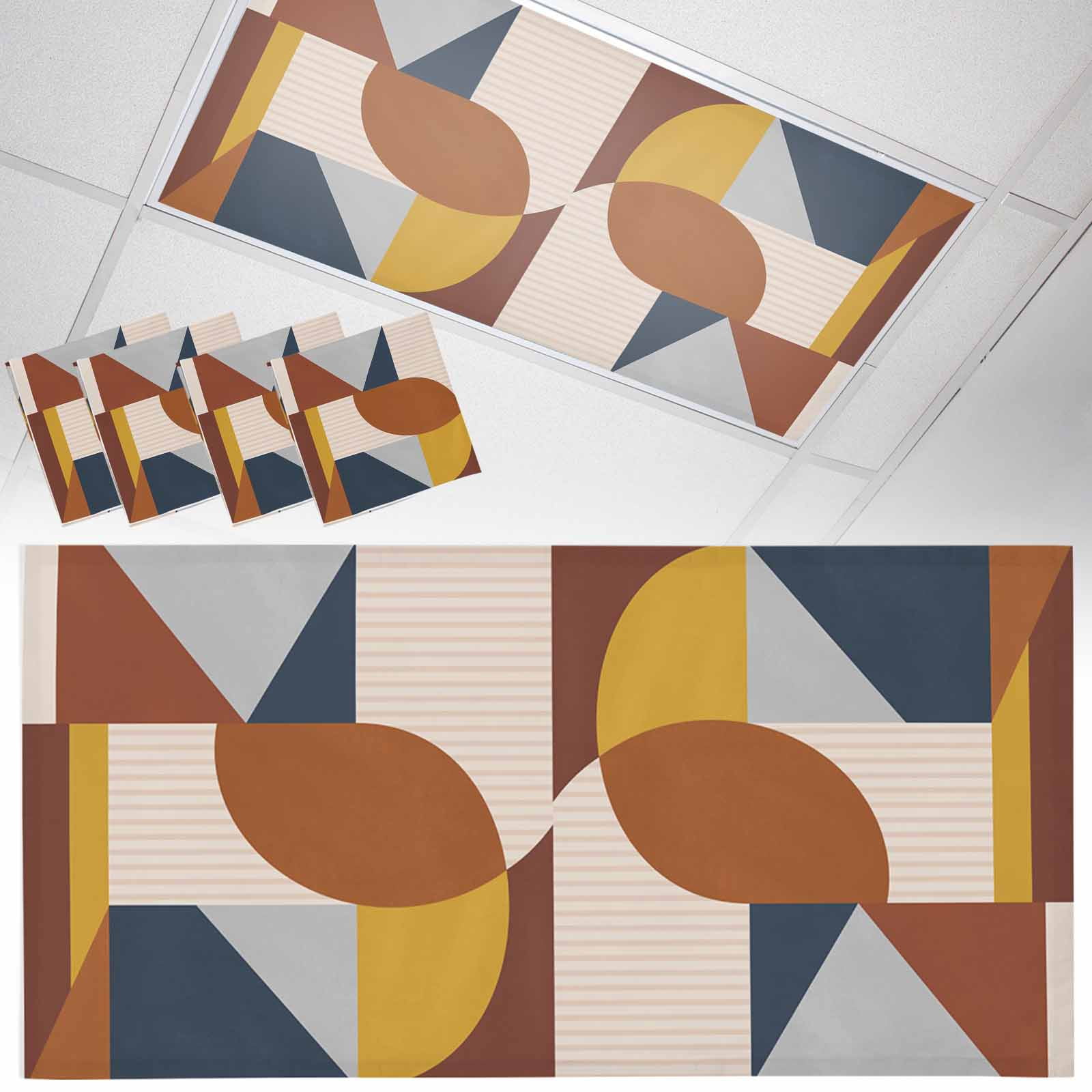 4 Pack Art Decor Fluorescent Light Covers for Ceiling Lights Mid ...