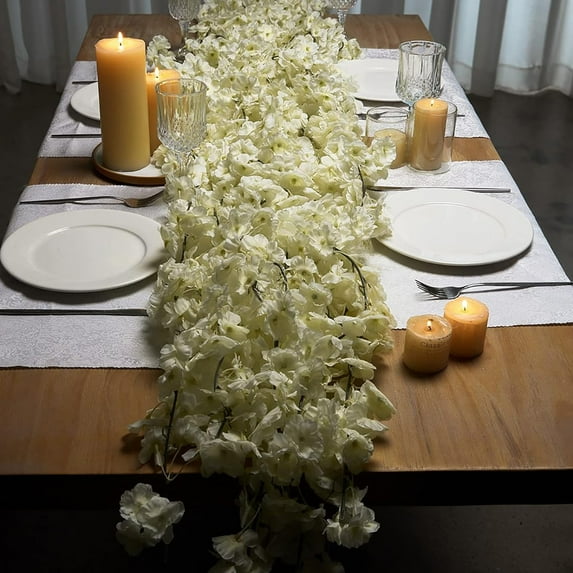 4-Pack Artificial Cherry Blossom Rattan Garland, 72.86 Inch Pink Yellow ...