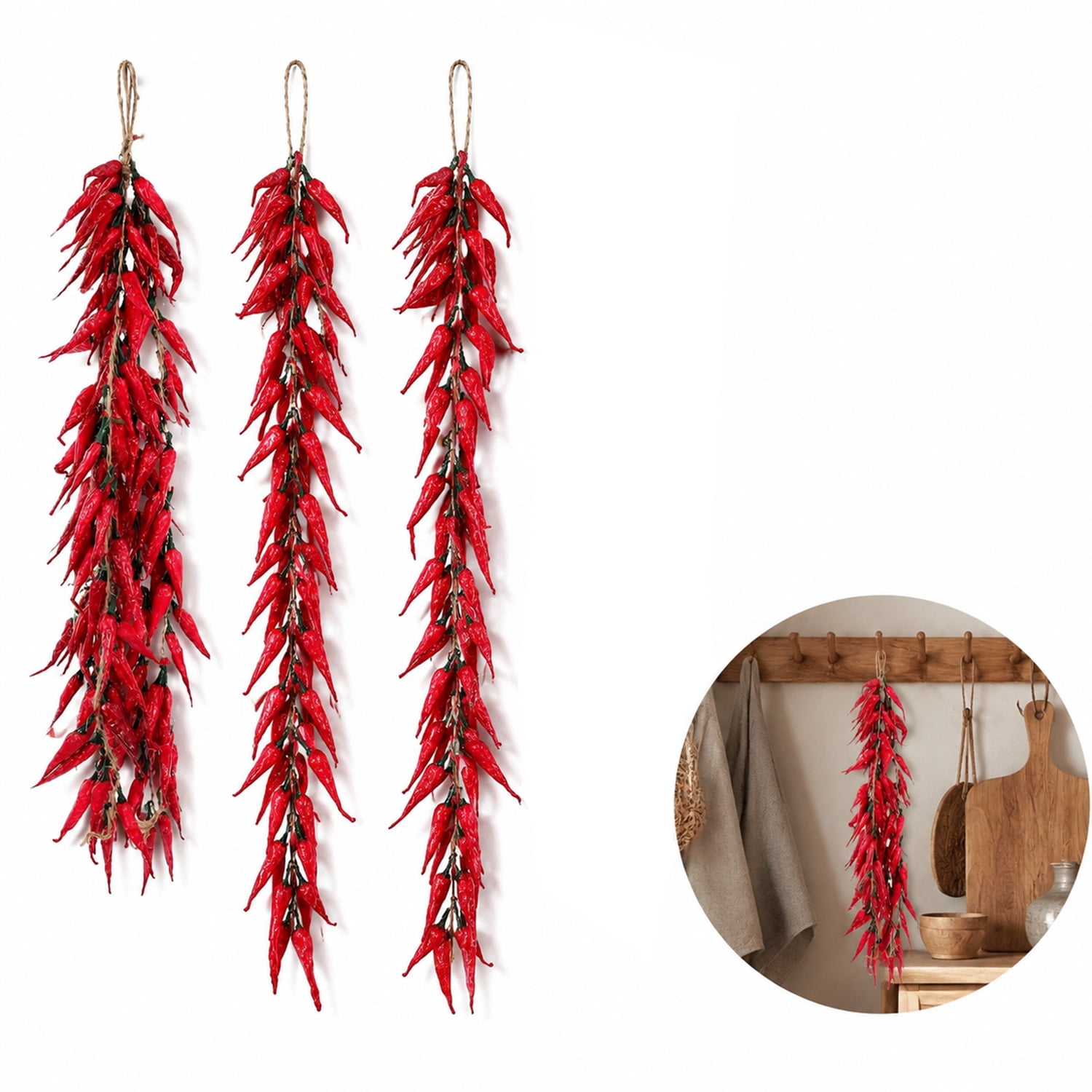 4 Pack Artificial Chili String, Artificial Pepper String, Artrylin ...