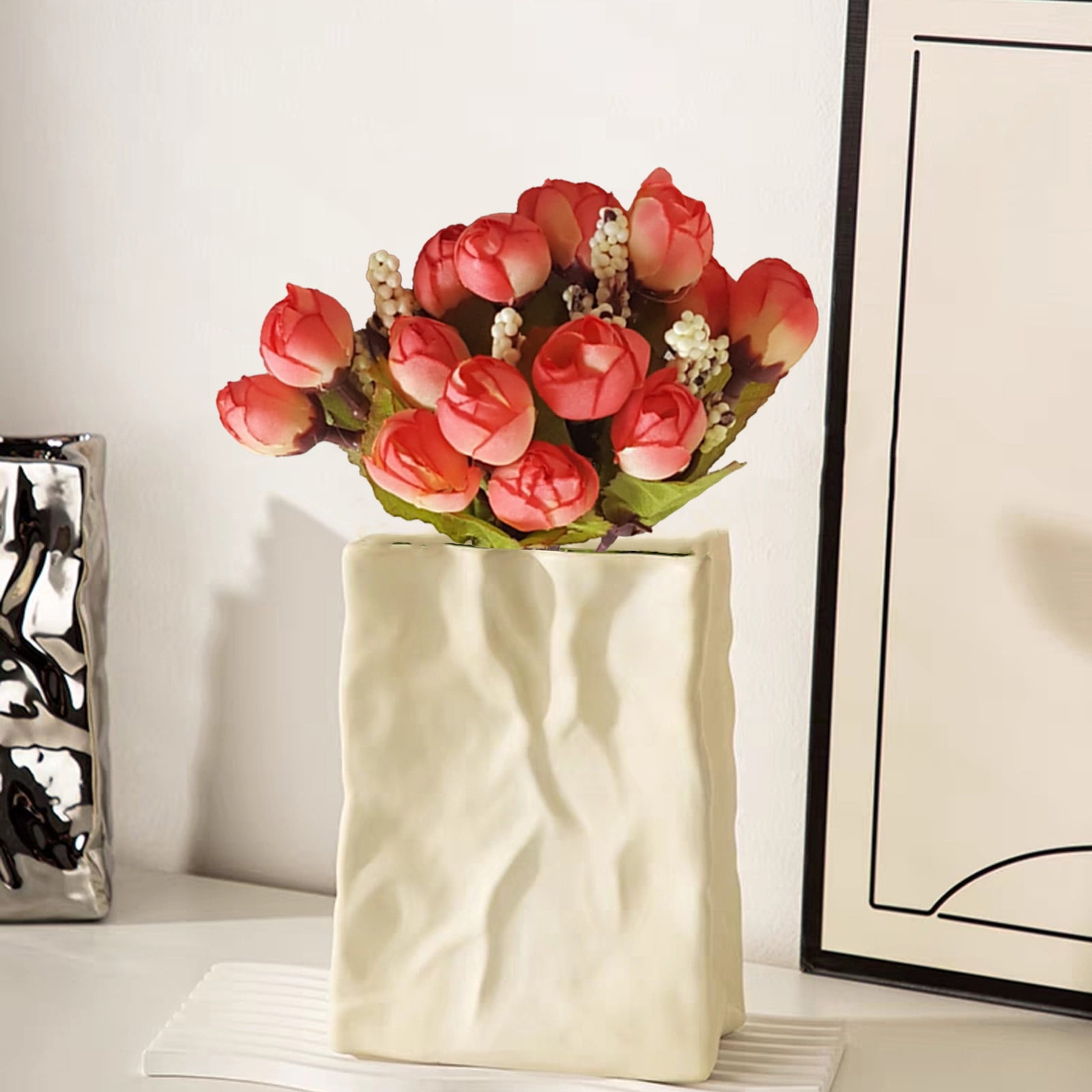 4 Pack Artificial Flowers Bulk Artificial Flowers Wildflowers Silk ...