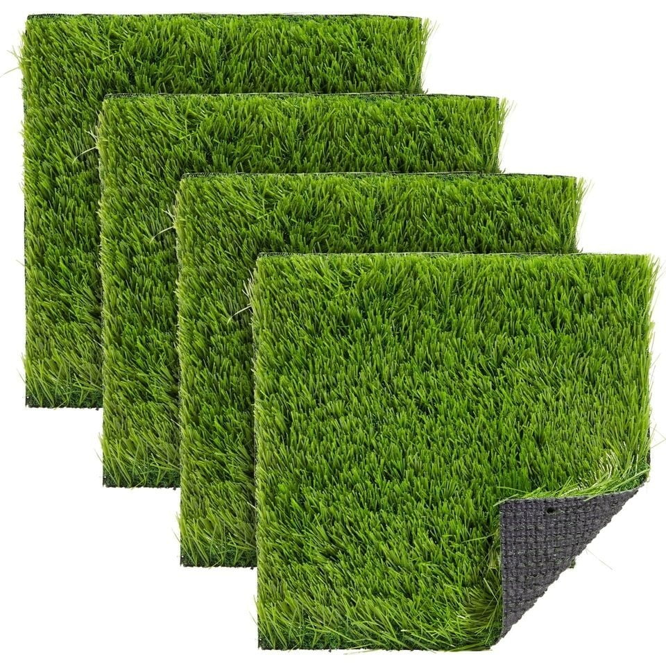 4-Pack Artificial Grass Turf Tiles for DIY Crafts, 12x12 In Green ...