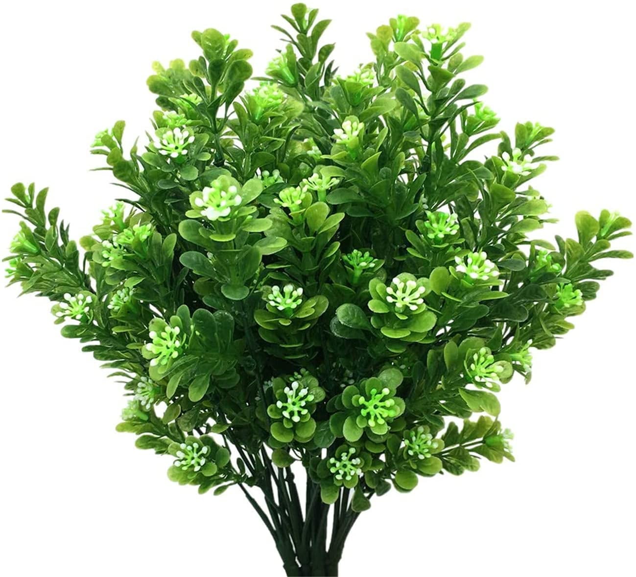 4 Pack Artificial Shrubs, Fake Plants Bean Shrub Bushes Grass Greenery ...