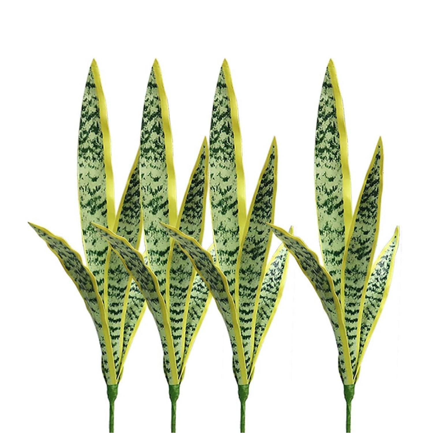 4 Pack Artificial Snake Plants 30" Faux Agave Fake Sansevieria UV ...