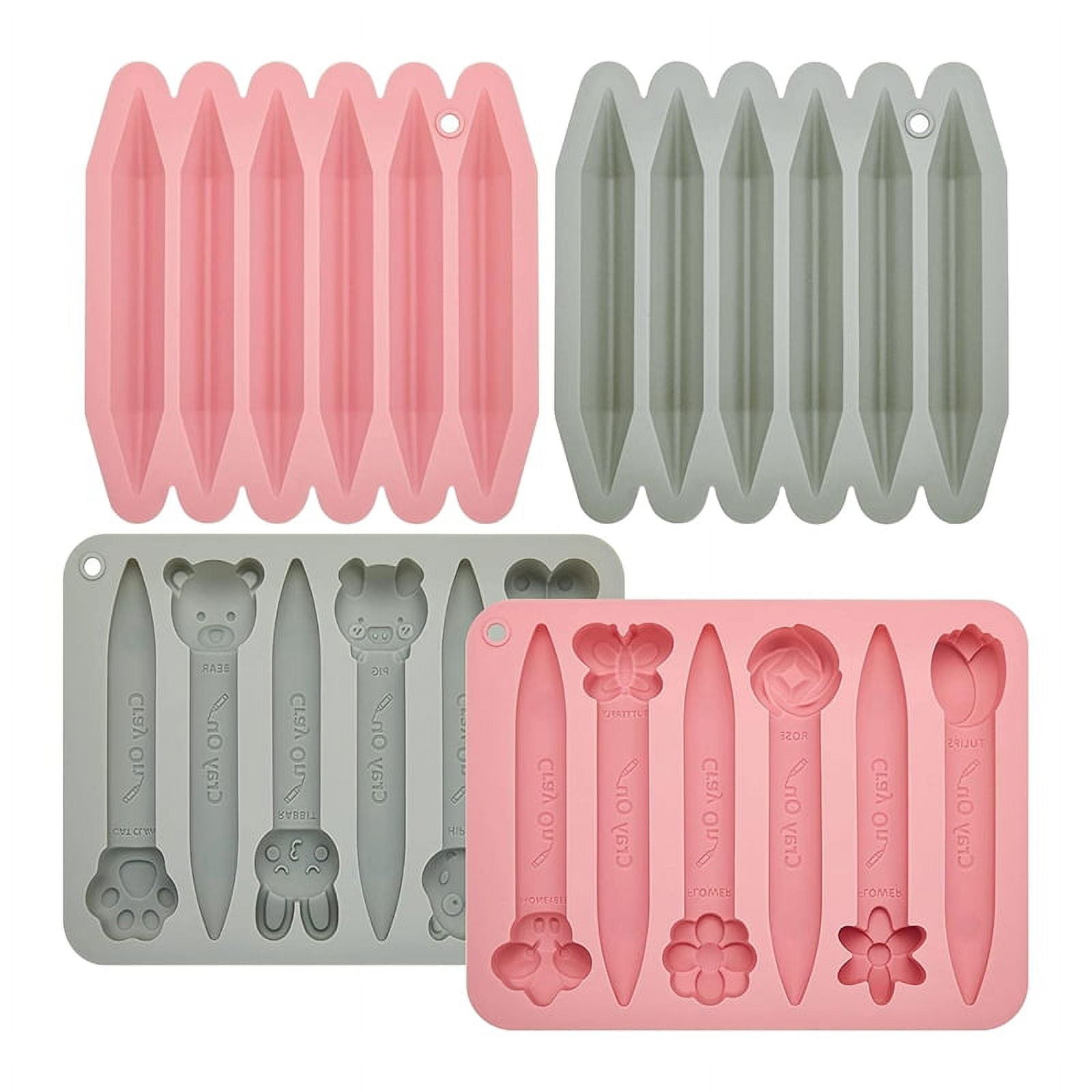 4 Pack Assorted Crayon Mold Cavities 3D Silicone - Walmart.com
