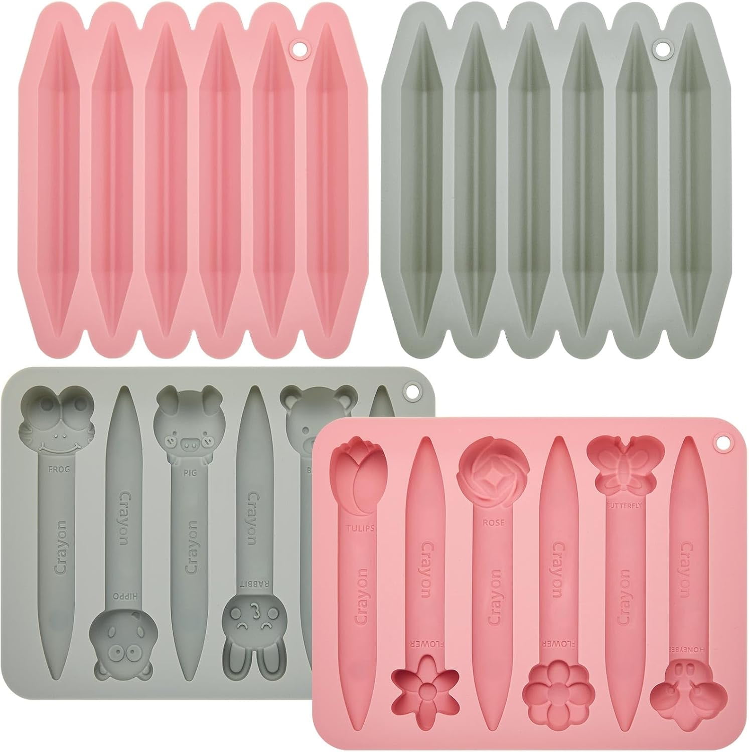 4 Pack Assorted Crayon Molds Cavity 3D Crayon Silicone Mold Triangular ...
