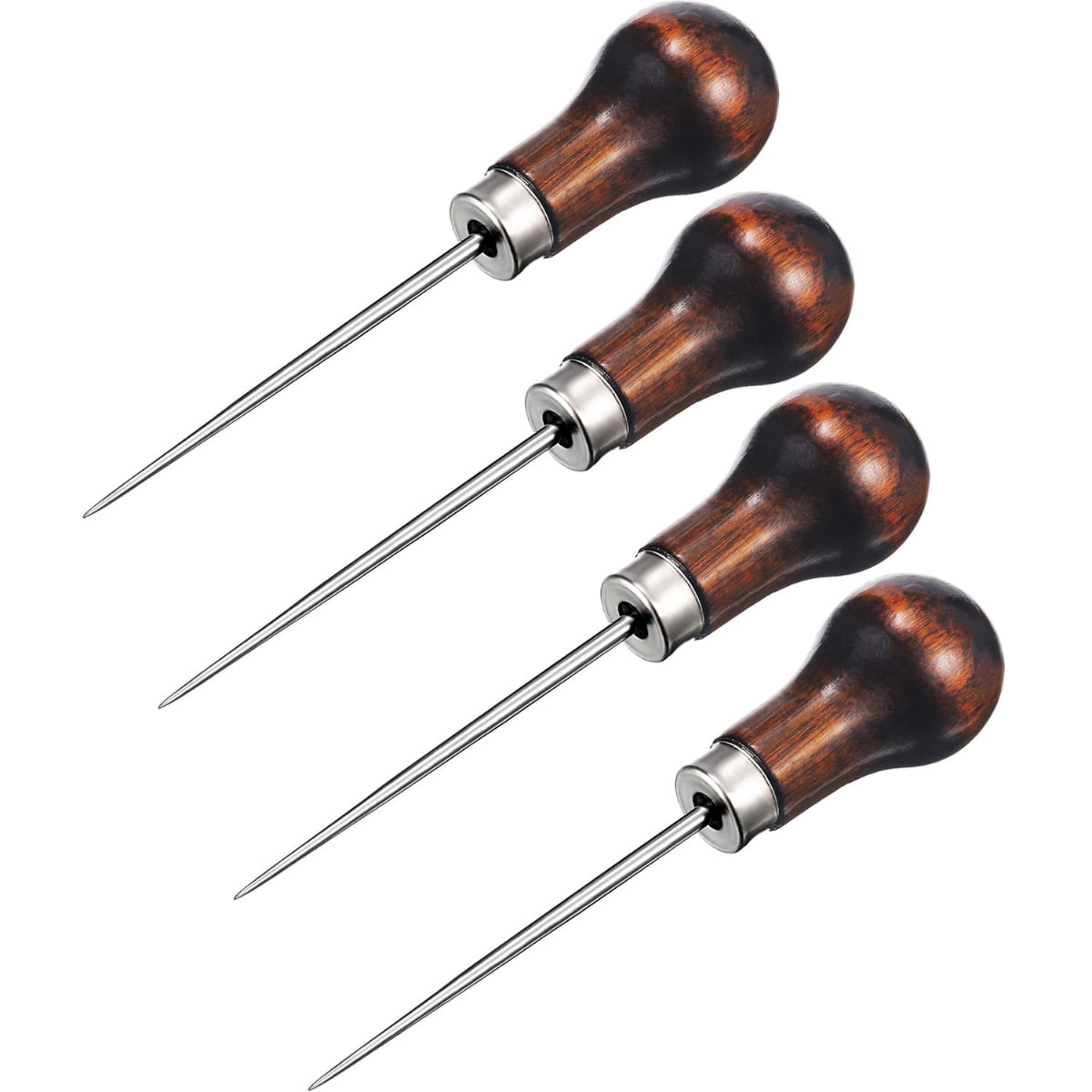 4 Pack Awl Tool Gourd Shape Wooden Handle Scratch Awl Tool Pin Punching ...