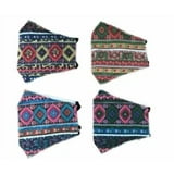 4 Pack Aztec Print Face Mask With Filter Sleeve. Washable Reusable Boho ...