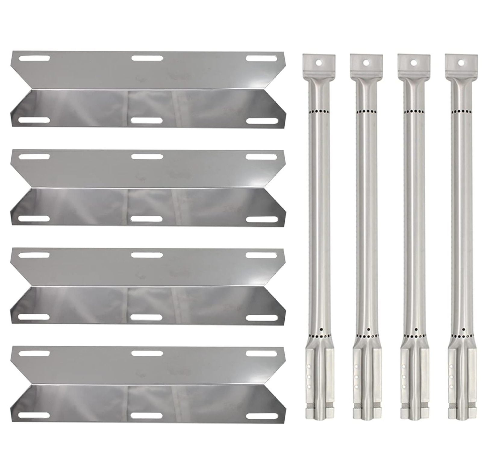 4-Pack BBQ Gas Grill Tube Burner & Heat Shield Plate Tent Replacement ...