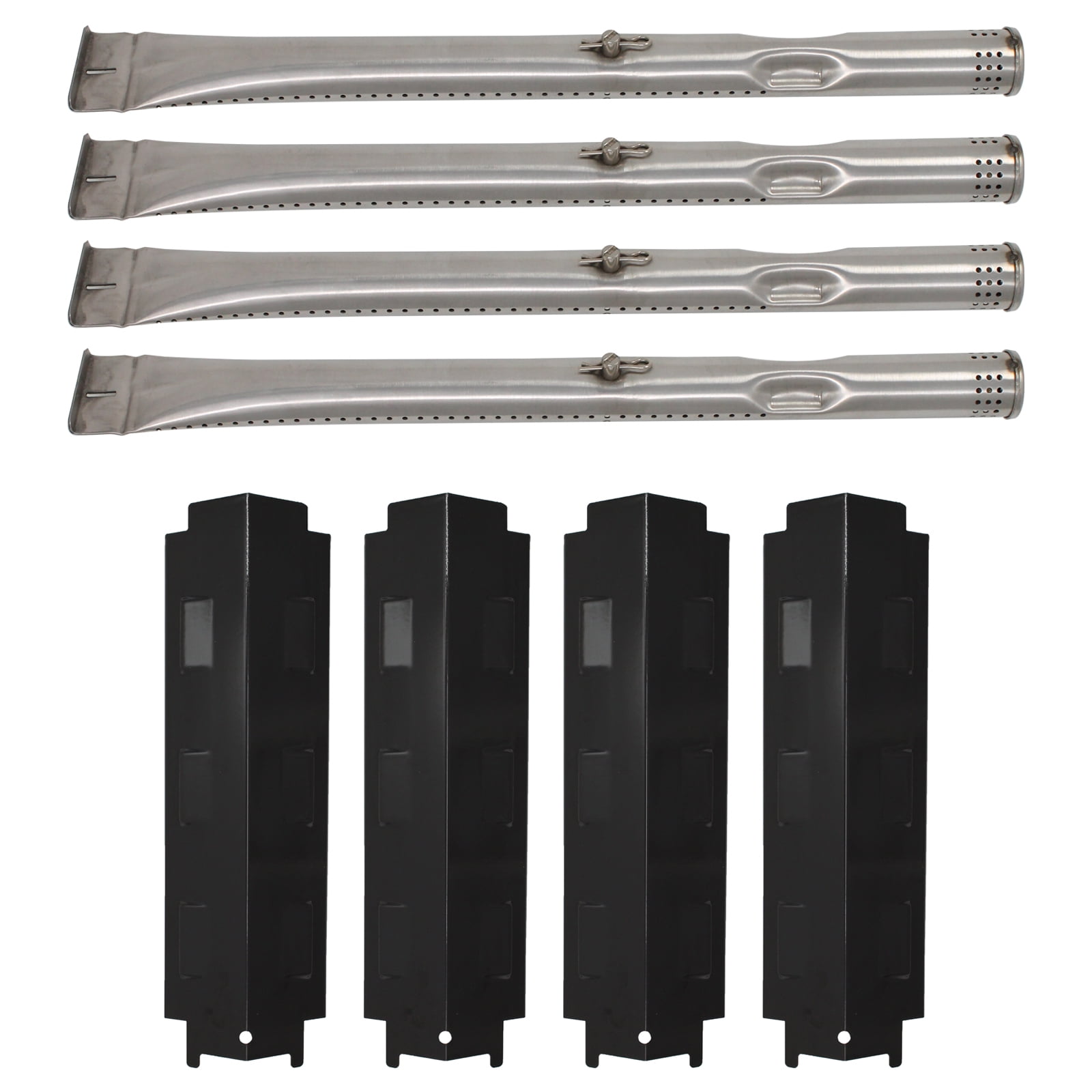 4-Pack BBQ Gas Grill Tube Burner & Heat Shield Plate Tent Replacement ...