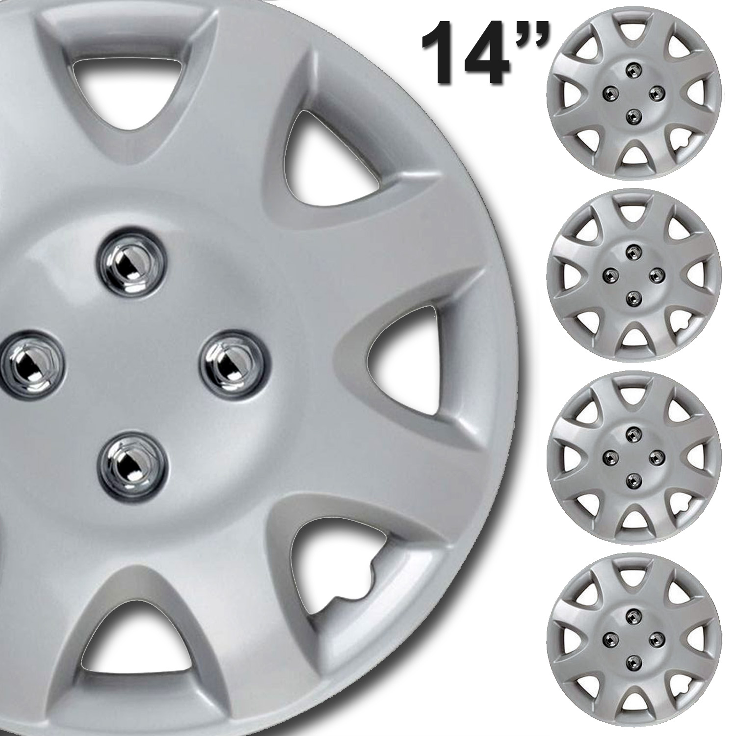  4 Pack BDK Premium Hubcaps 14 Wheel Rim Cover Hub Caps OEM Style