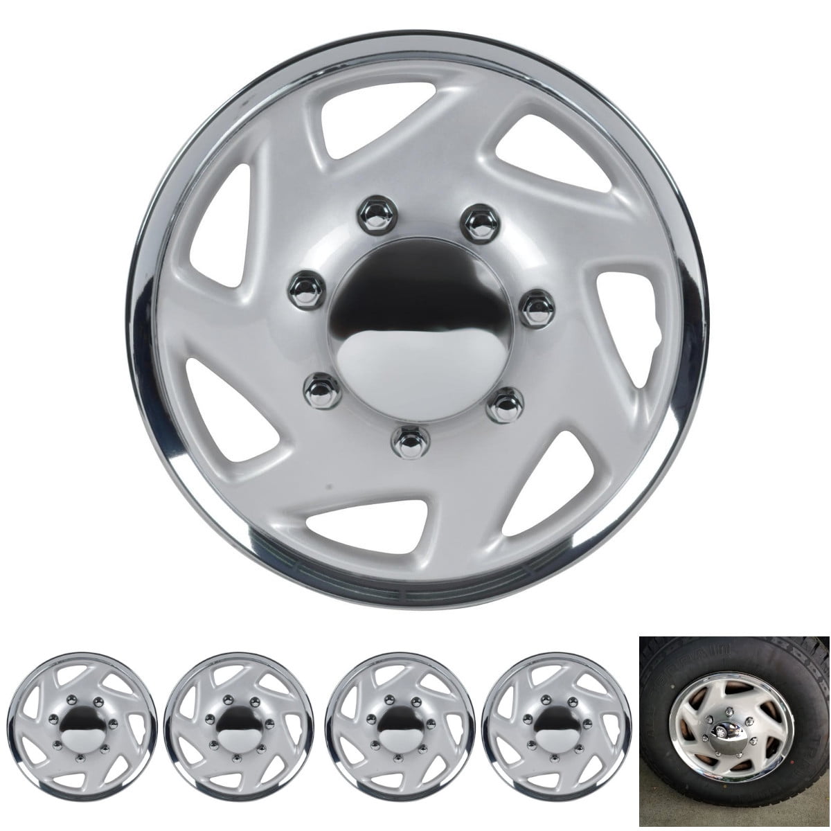 (4-Pack) BDK Premium Hubcaps 16" Wheel Rim Cover Hub Caps OEM Style ...