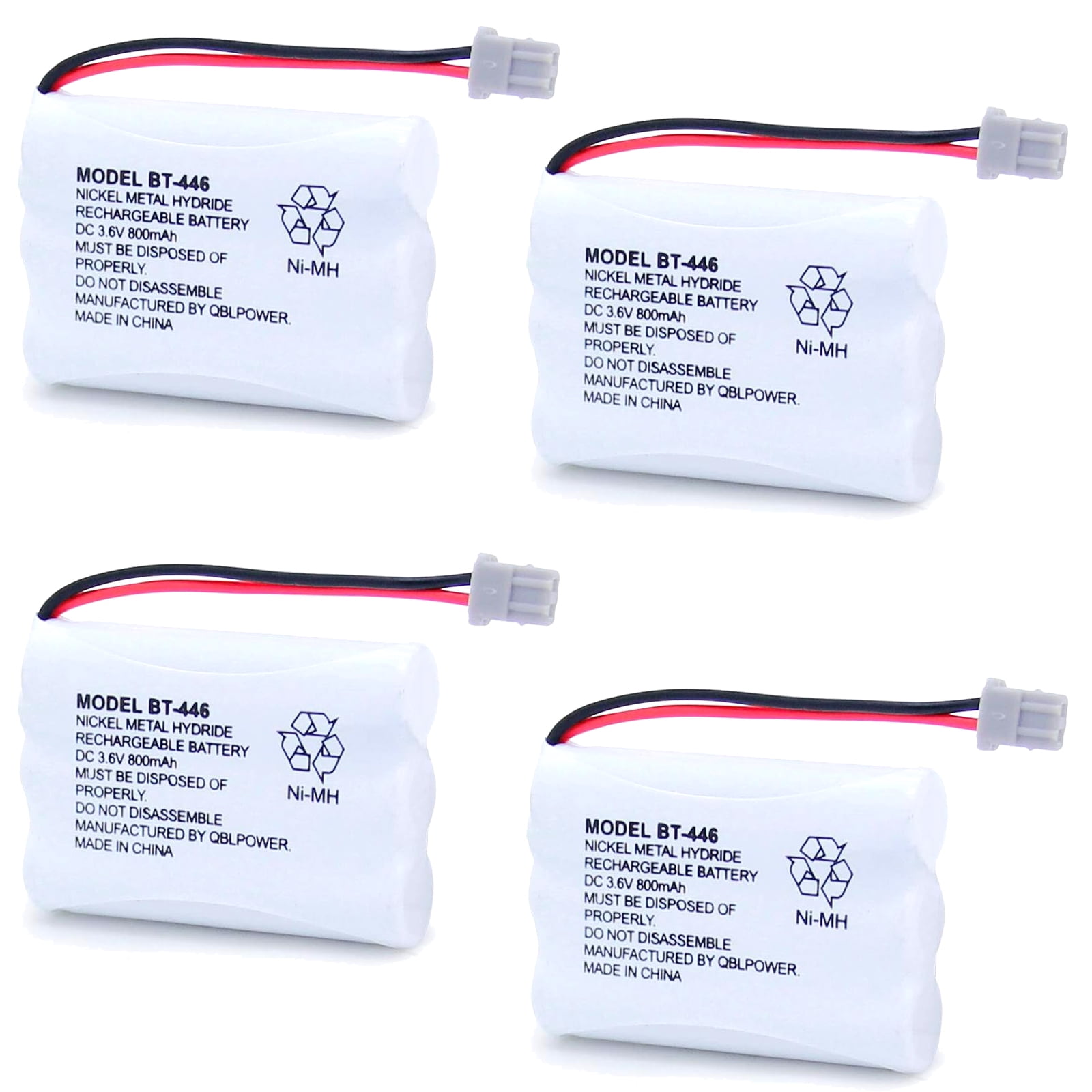 (4-Pack) BT-446 BT-1004 BT-1005 BT-504 Rechargeable Cordless Telephone Battery - Walmart.com