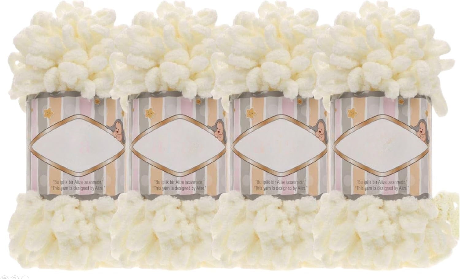 4 Pack Baby Big Loop Blanket Yarn 100% Micropolyester Soft Yarn 400gr ...