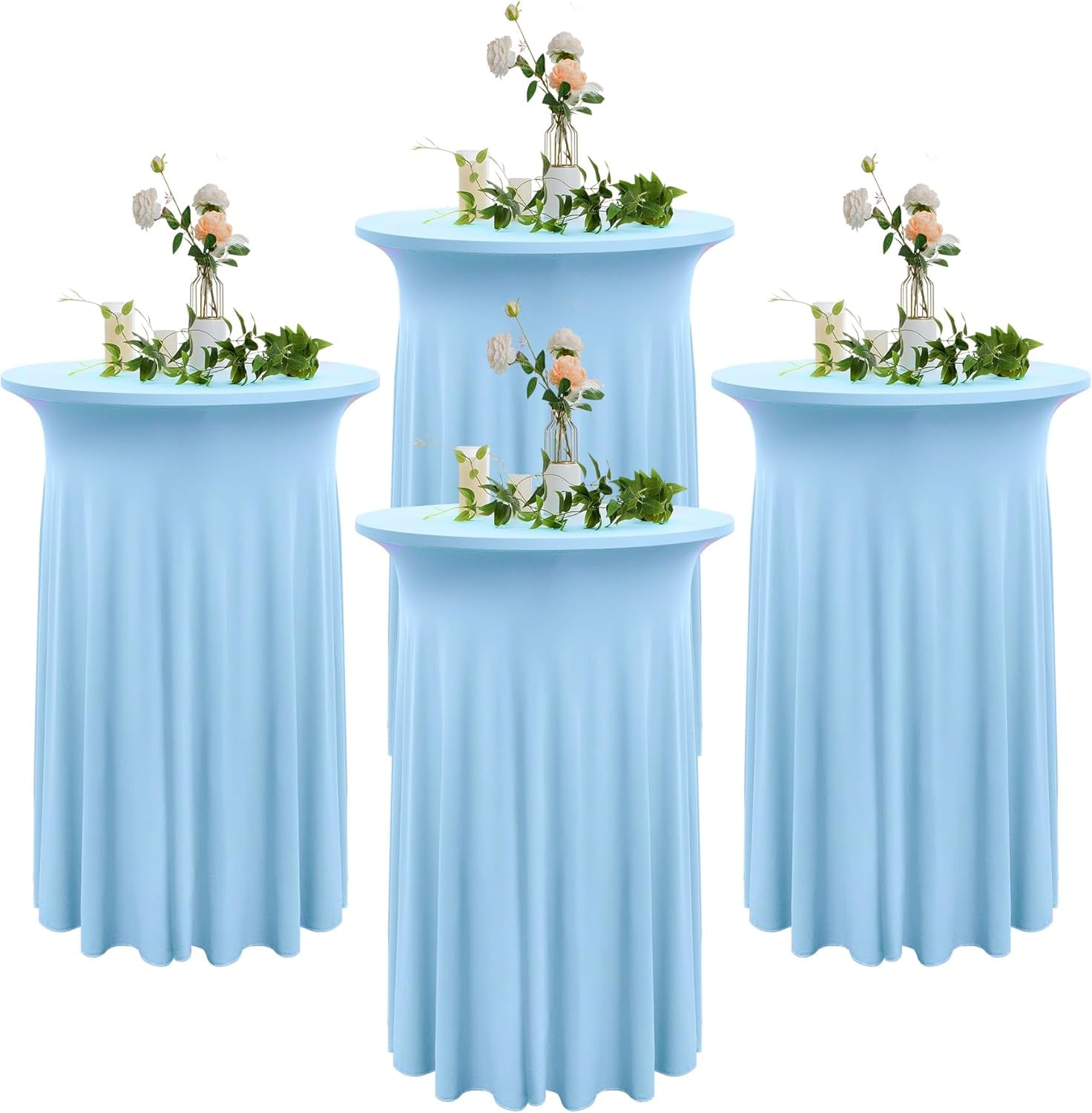 4 Pack Baby Blue Round High Top Highboy Table Cloth 32inch43inch ...