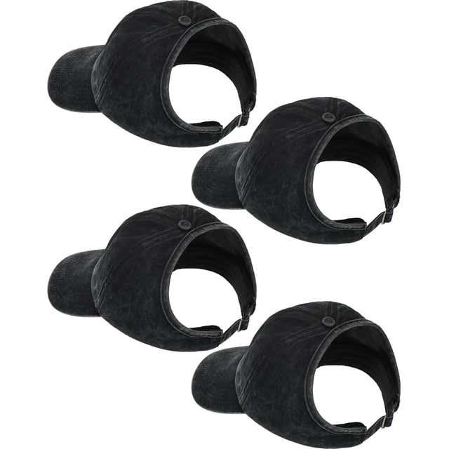 4 Pack Backless Ponytail Hat for Women Retro Washed Distressed Baseball ...