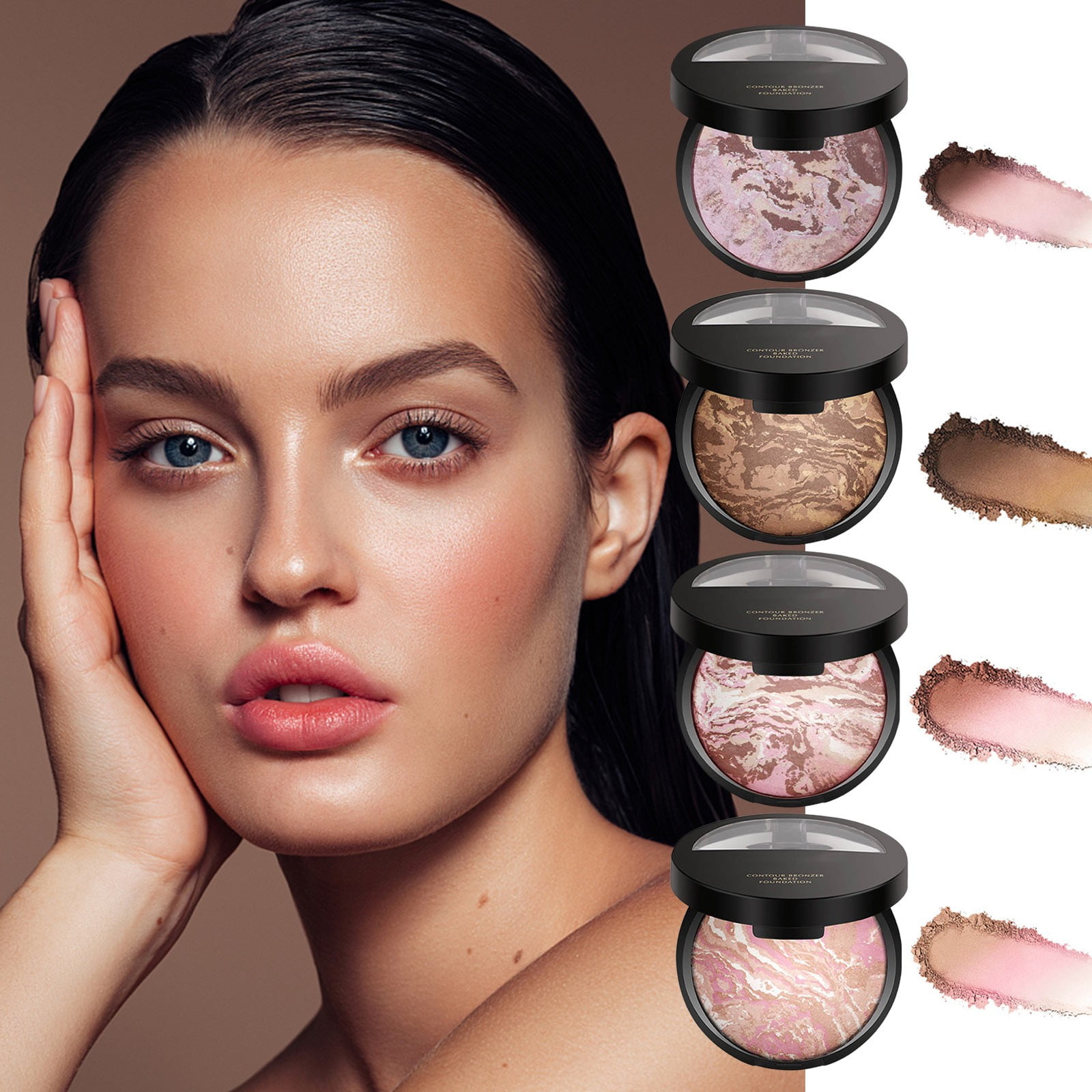 4 Pack Baked Powder Powder Foundation Skin Contouring Oil Control Even ...