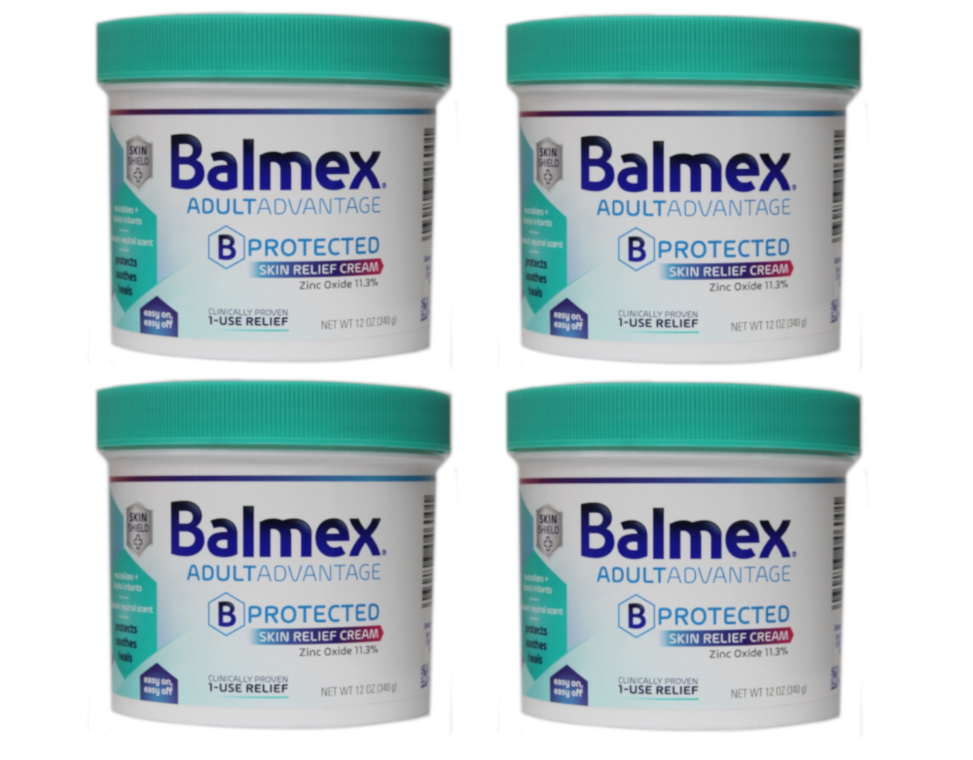 Balmex Adult Care Rash Cream 4 Pack - Anti Skin Treatment for Sensitive ...