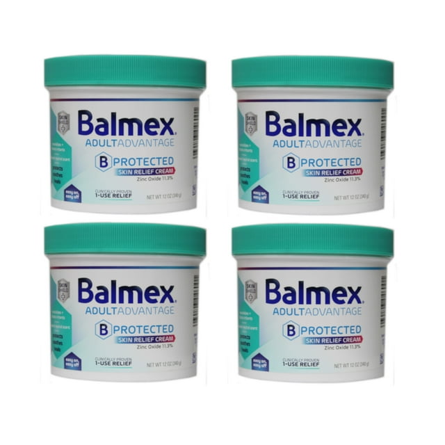 Balmex Adult Care Rash Cream 4 Pack - Anti Skin Treatment for Sensitive ...