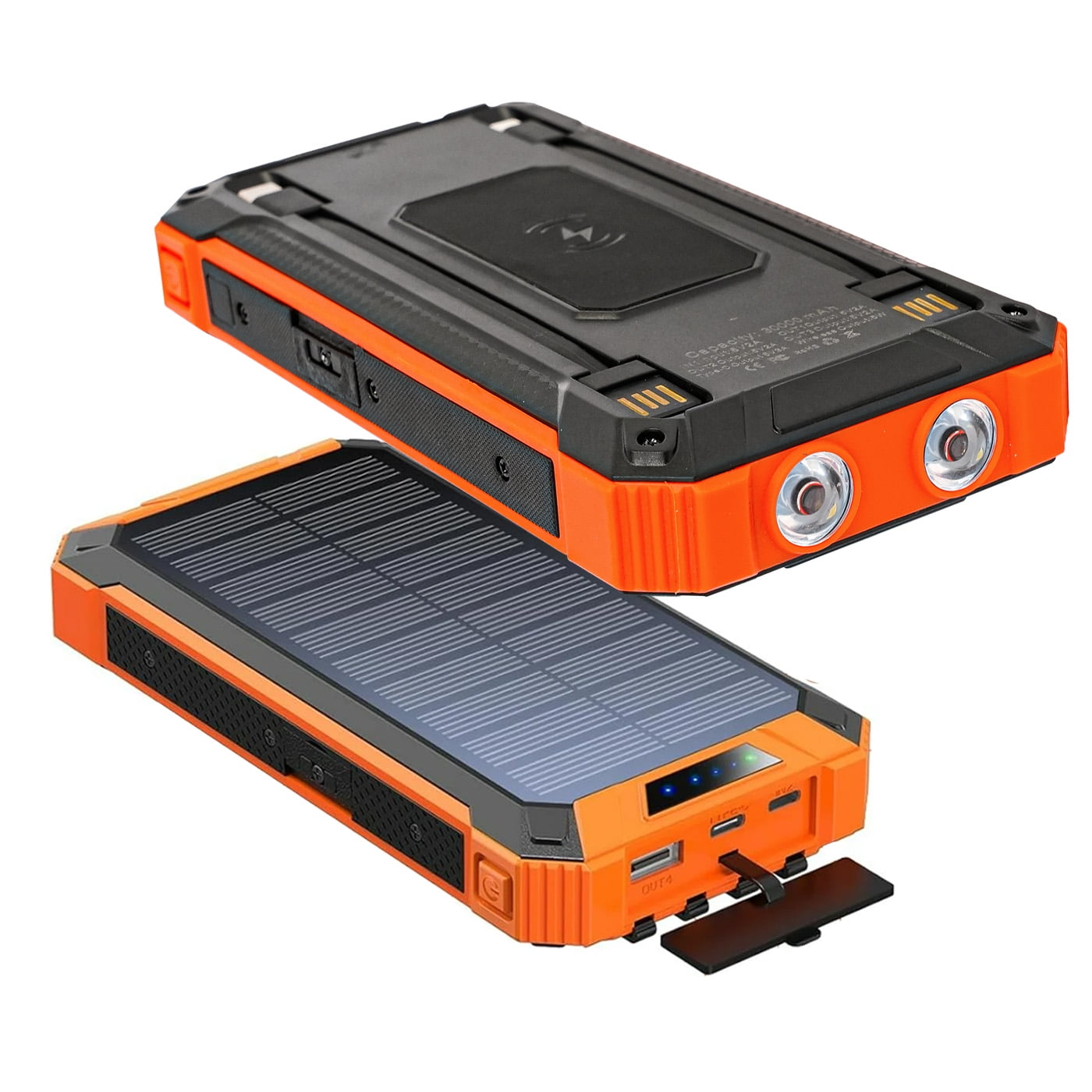 Power Bank Portable Solar Charger 30000mAh Battery Pack with Emergency ...