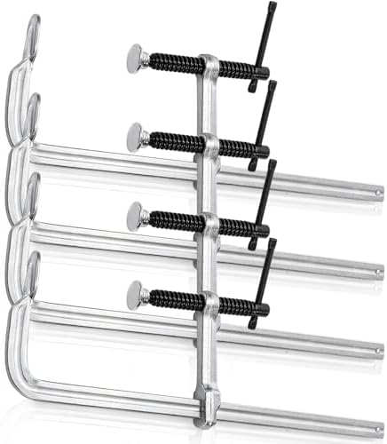 4 Pack Bar Clamp for Welding, 12 Inch F Clamp, Light -Duty Steel Drop ...