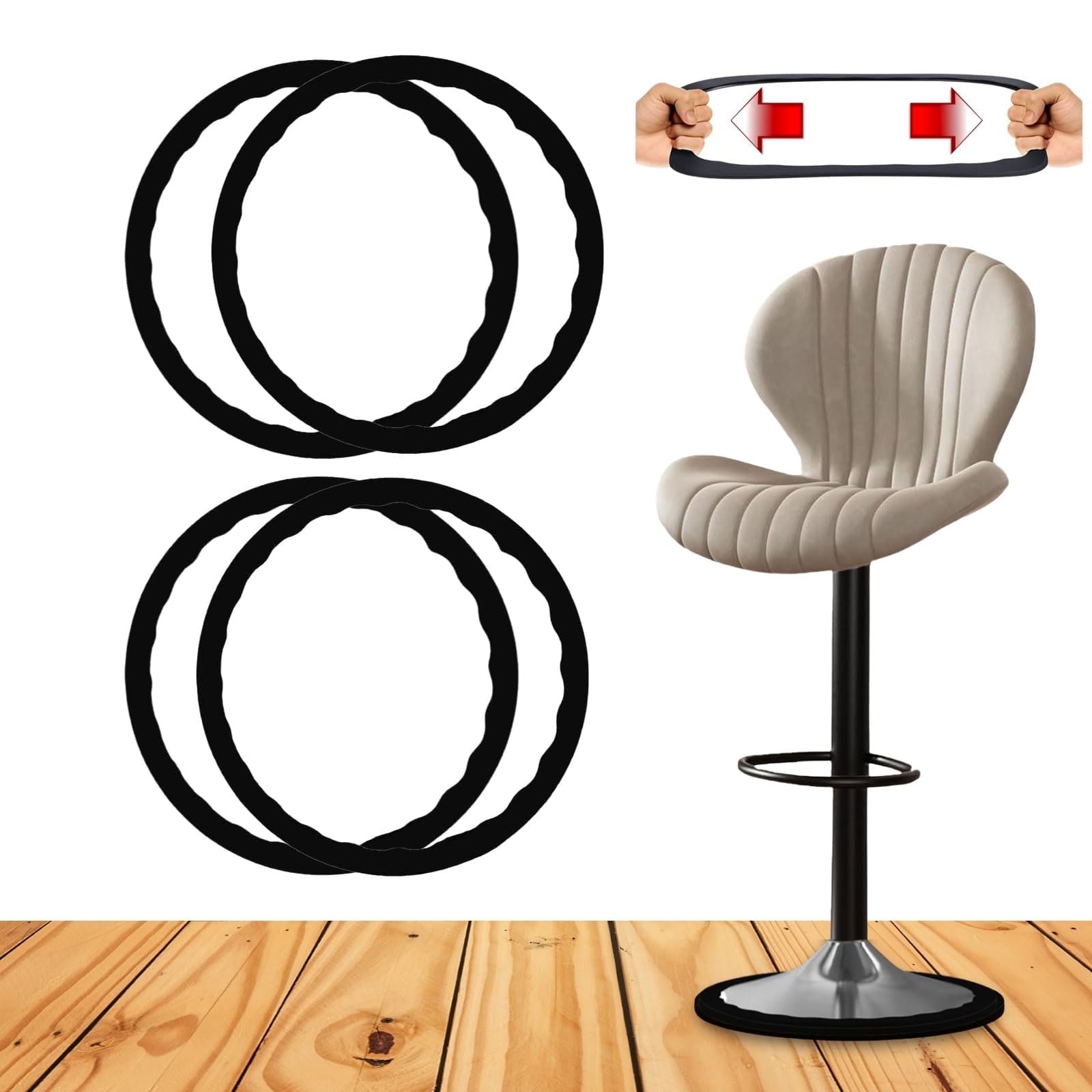4 Pack Bar Stools Leg Protectors Ring,Bar Stool Floor Protectors for ...