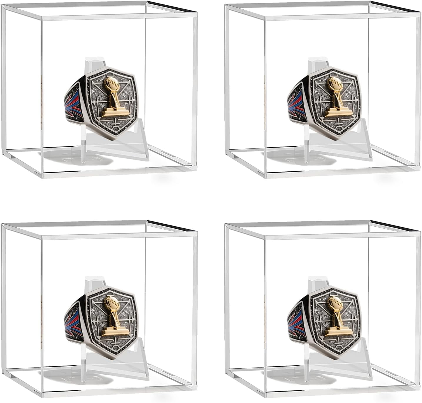 4 Pack Baseball Display Case, UV Protected Acrylic Boxes for Display ...