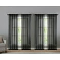 4 Pack Basic Home Rod Pocket Sheer Voile Window Curtains Black