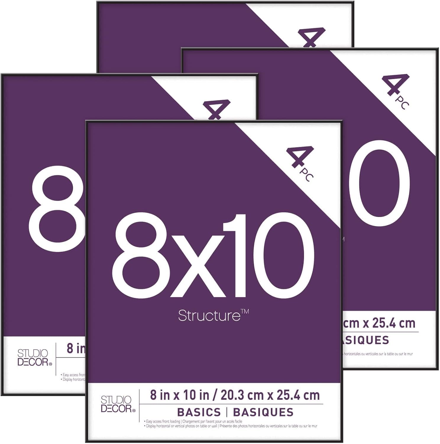 4 Pack Basics 8”; x 10”; Black Frames by Studio Décor® - Walmart.com