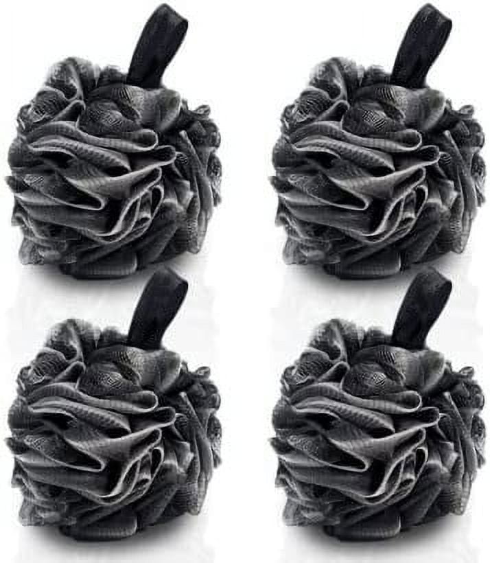4 Pack Bath Loofah Sponge Shower 60g Pouf Body Charcoal Exfoliate
