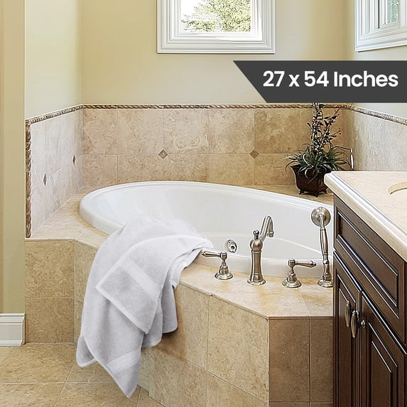 4 Pack Bath Set 27 By 54 Inches Ring Spunton 600gsm Lightweight And ...
