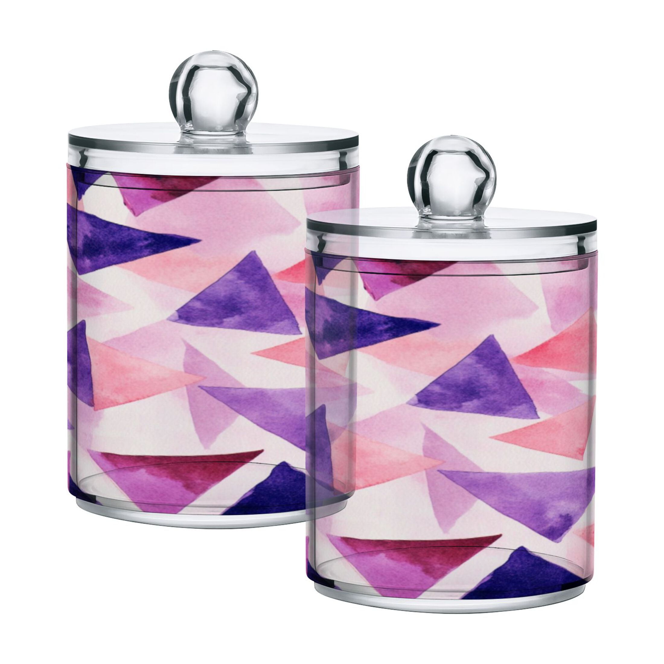 4 Pack Bathroom Canisters Transparent Storage Jar for Cotton Ball, Swab ...