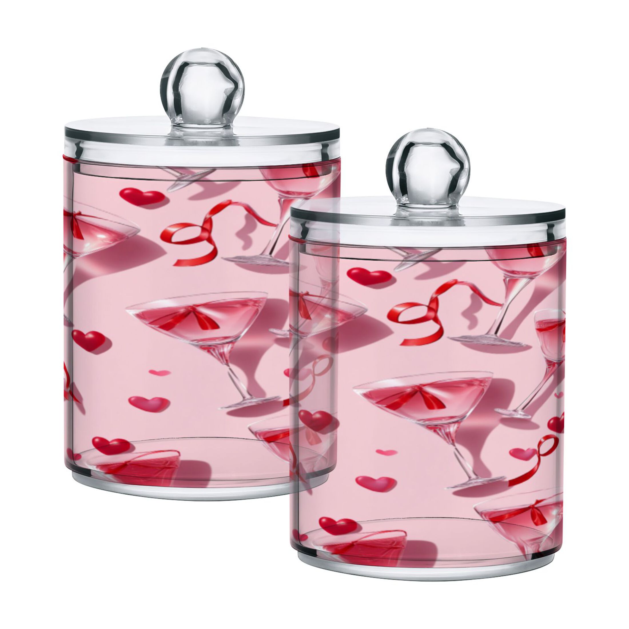 4 Pack Bathroom Canisters Transparent Storage Jar for Cotton Ball, Swab ...