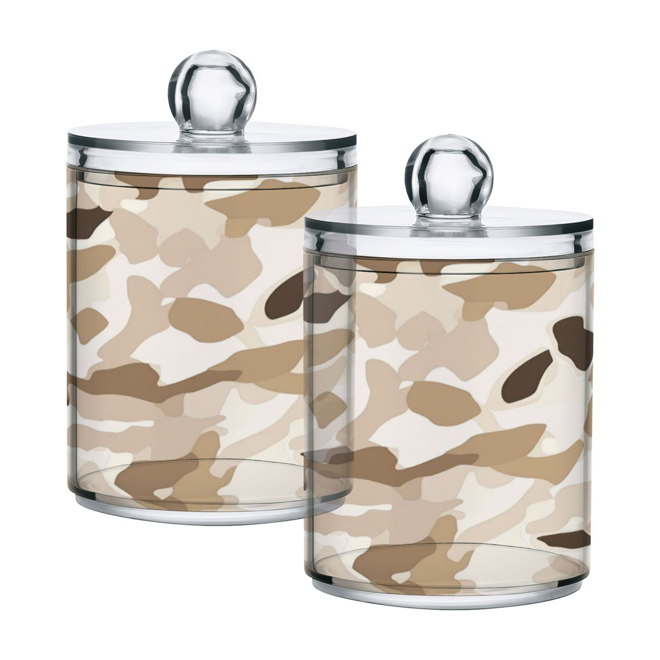 4 Pack Bathroom Canisters Transparent Storage Jar for Cotton Ball, Swab ...