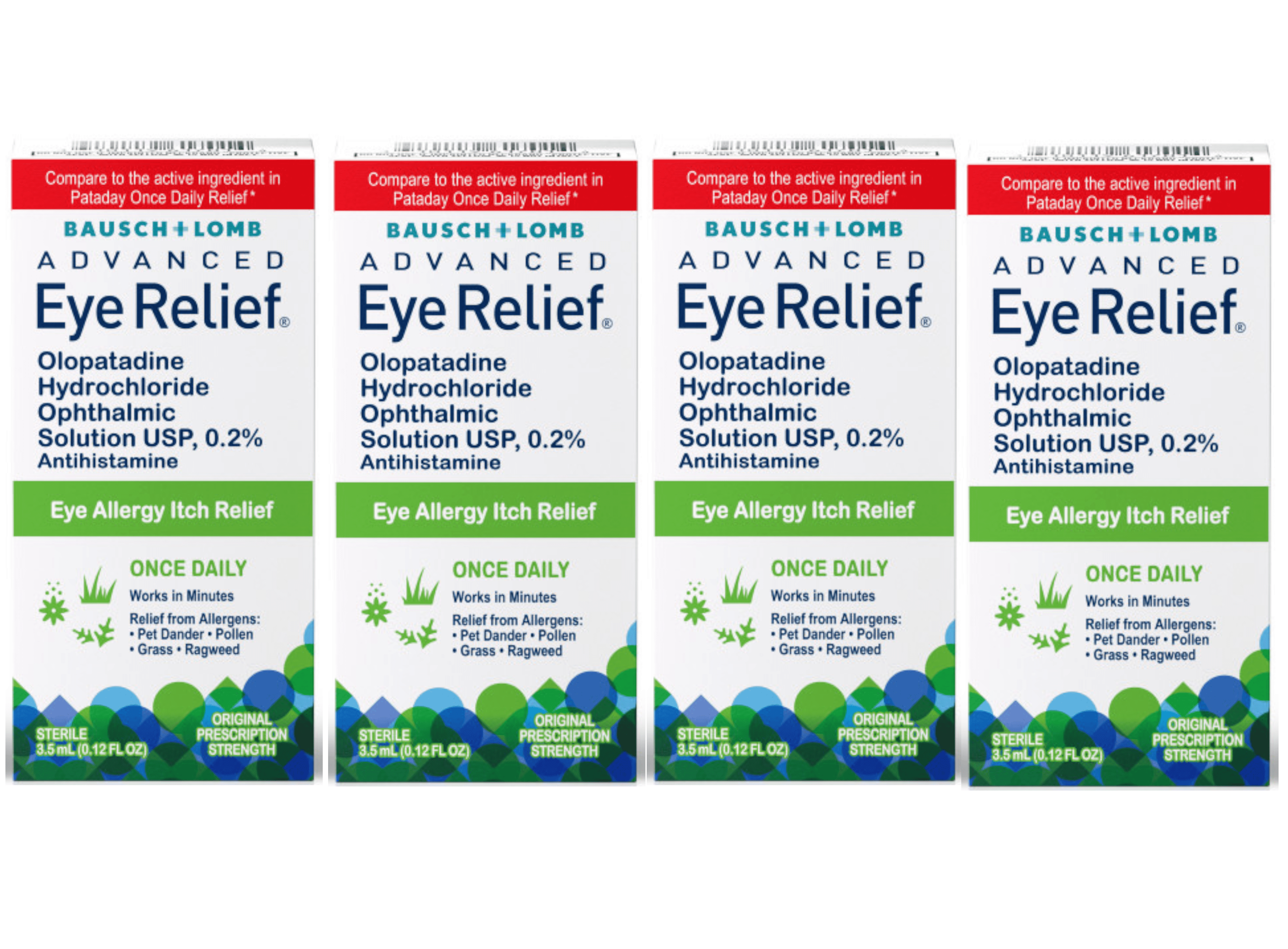 4 Pack - Bausch + Lomb Advanced Eye Relief 0.2% Olopatadine ...