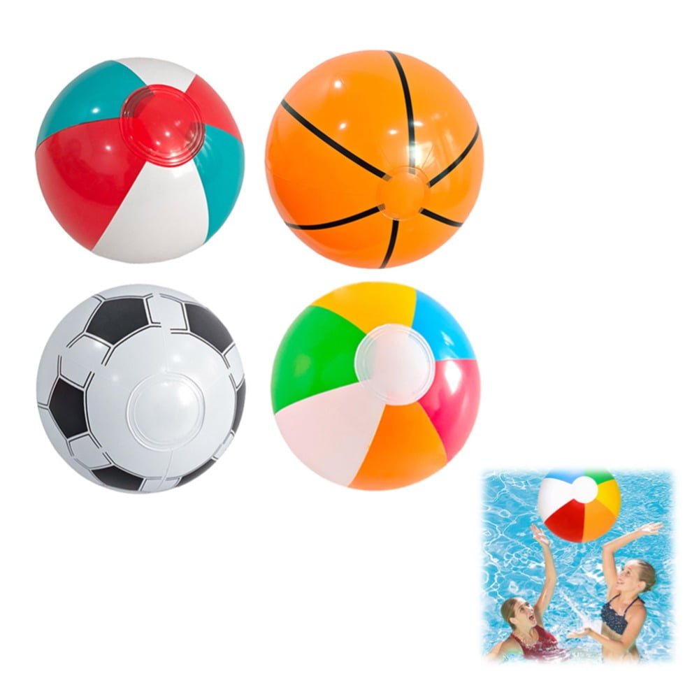 4 Pack Beach Balls, 5 Inch Beach Balls for Kids, Rainbow Color Pool ...