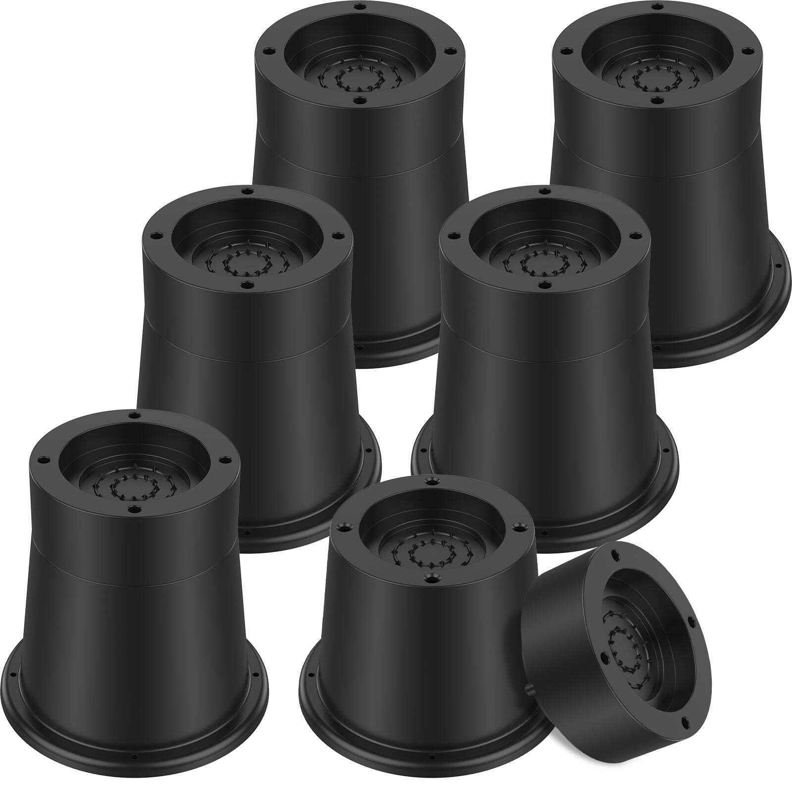4 Pack Bed Lifters Adjustable Round Furniture Risers, 2"/3" Lift, Black ...