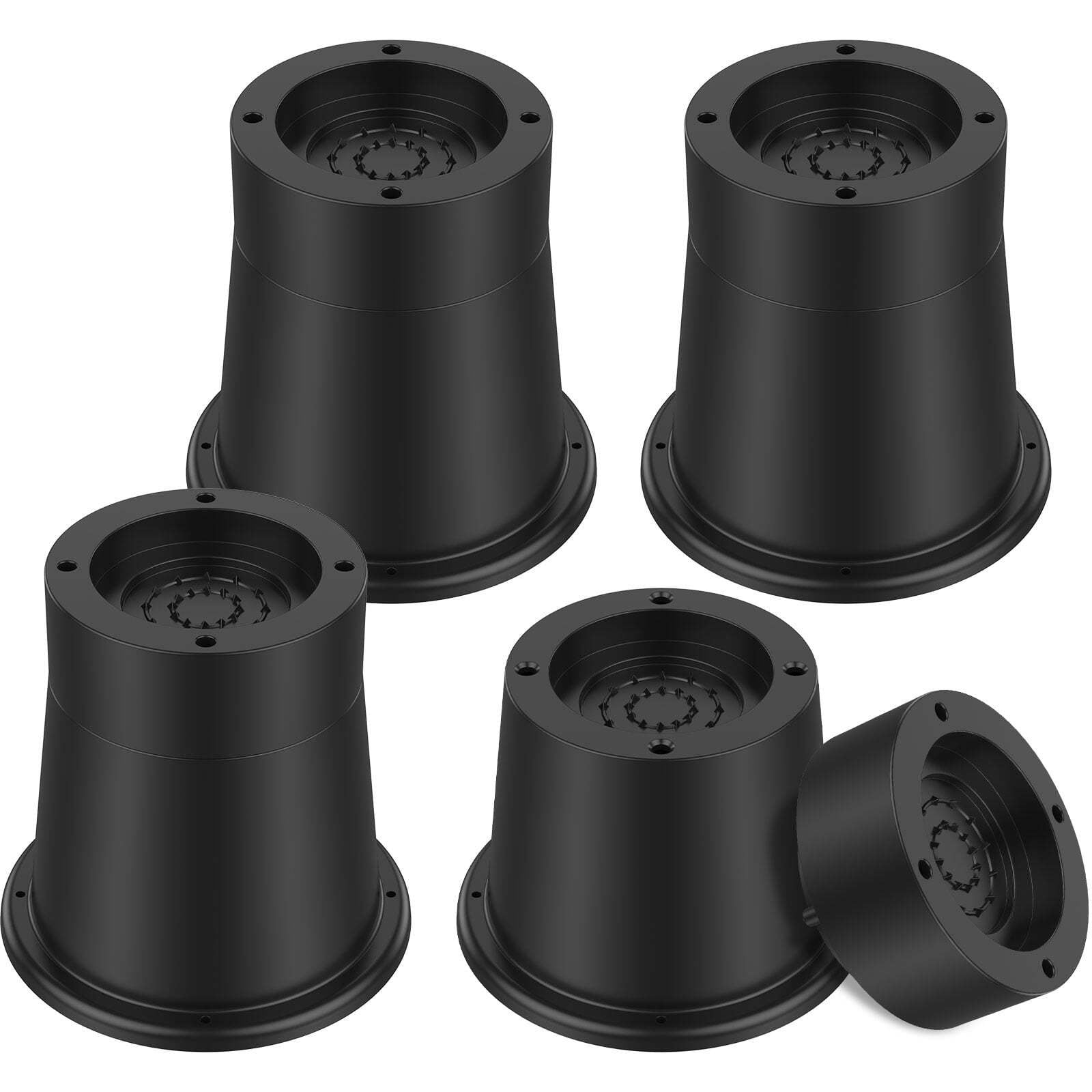 4 Pack Bed Lifters Adjustable Round Furniture Risers, 2"/3" Lift, Black ...