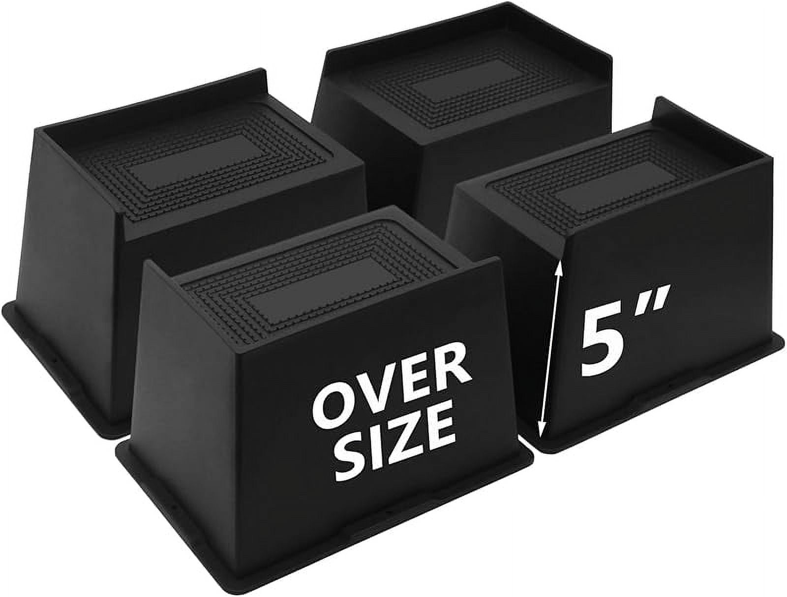 4 Pack Bed Risers 6 inch Heavy Duty, Oversized Furniture Risers, Extra ...
