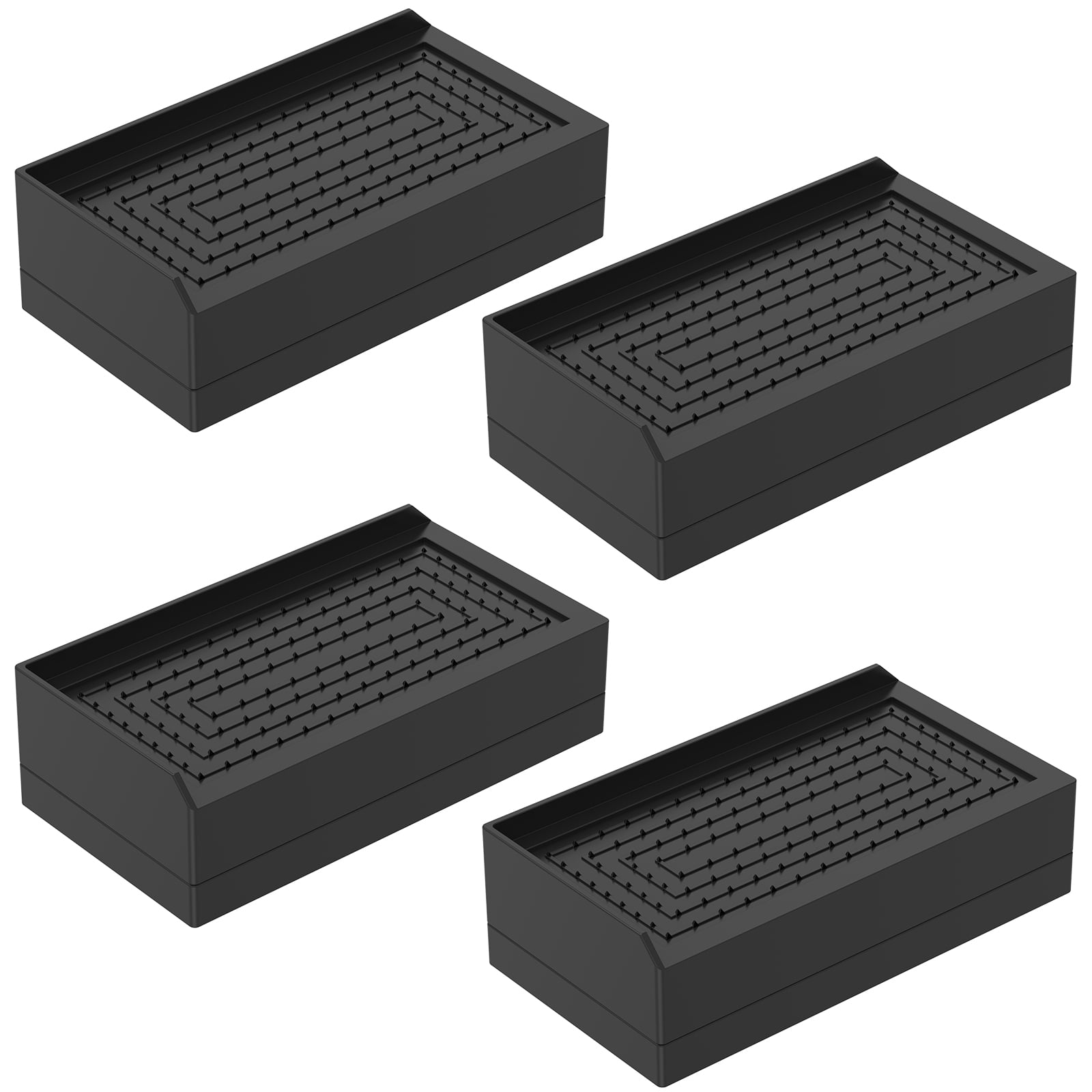 4 Pack Bed Risers Adjustable Rectangle Furniture Risers, 2" Lift, Brown ...