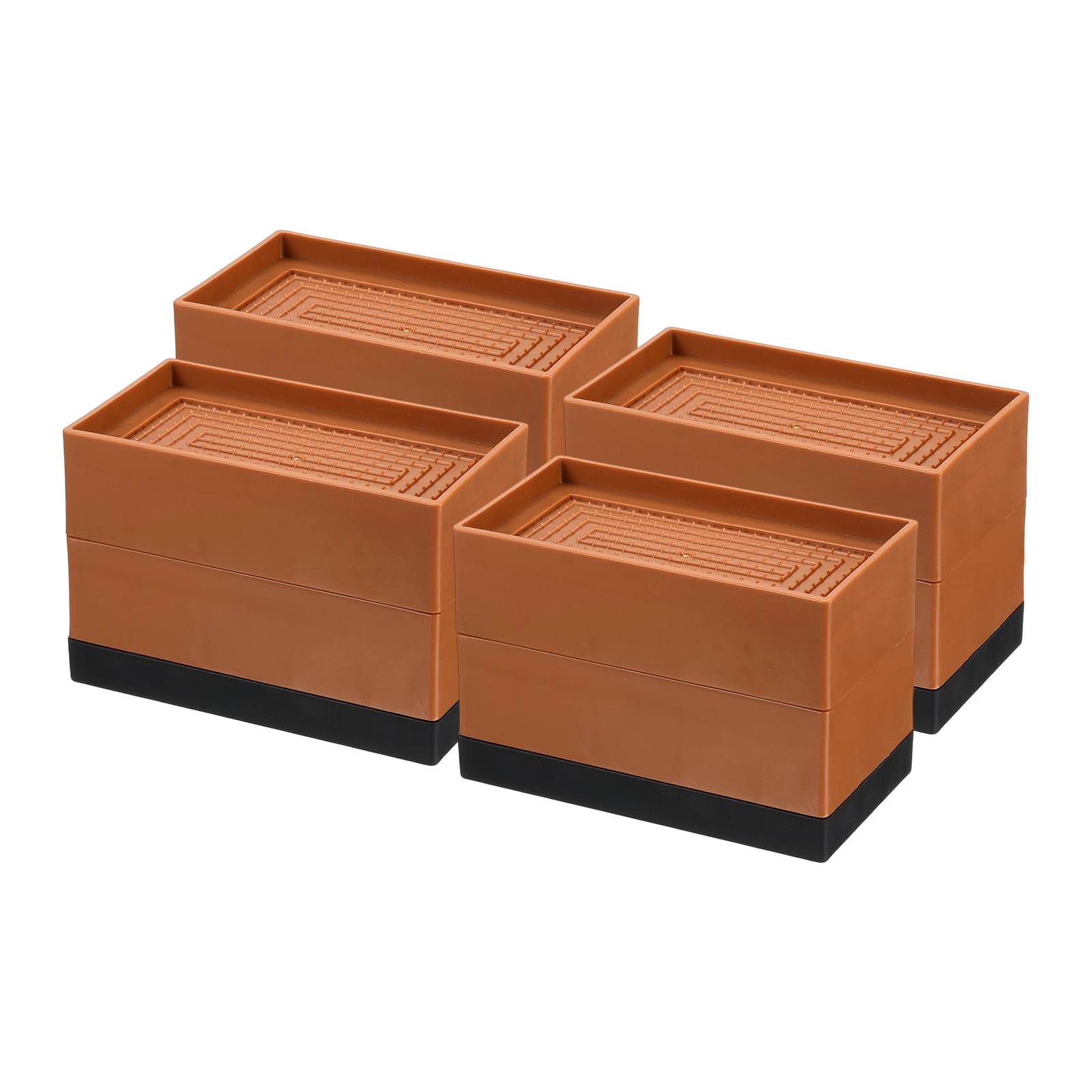 4 Pack Bed Risers, Square Heavy Duty Stackable Lift Block to 1.9" & 3.2" Brown - Walmart.com