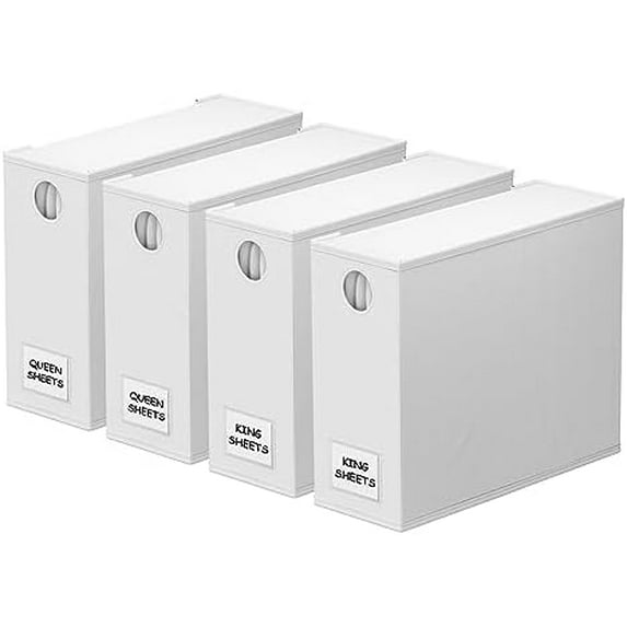 4 Pack Bed Sheet Organizers and Storage, Foldable Sheet Organizer for ...