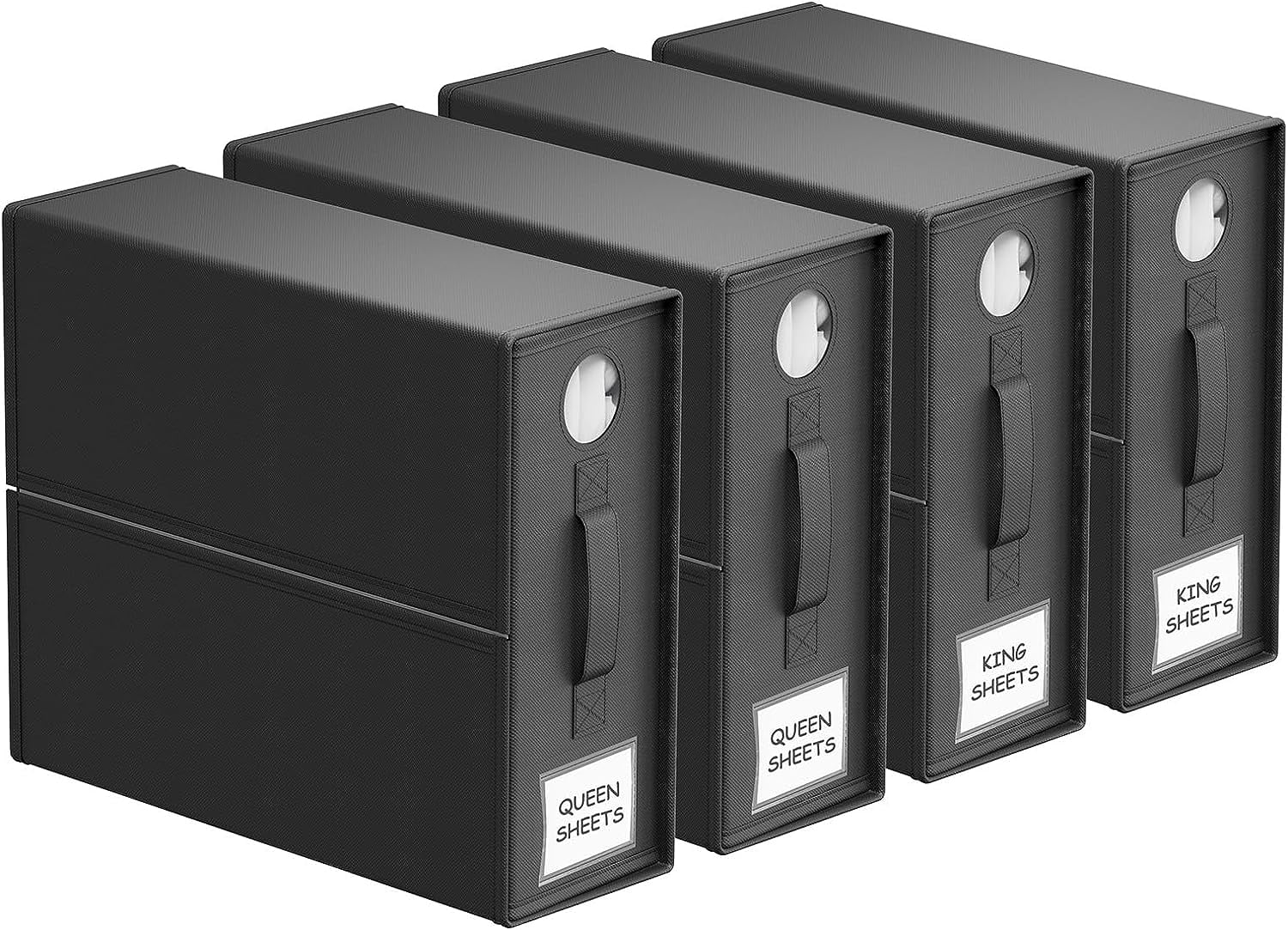 4 Pack Bed Sheet Organizers and Storage - Foldable Sheets Set Keeper XL ...