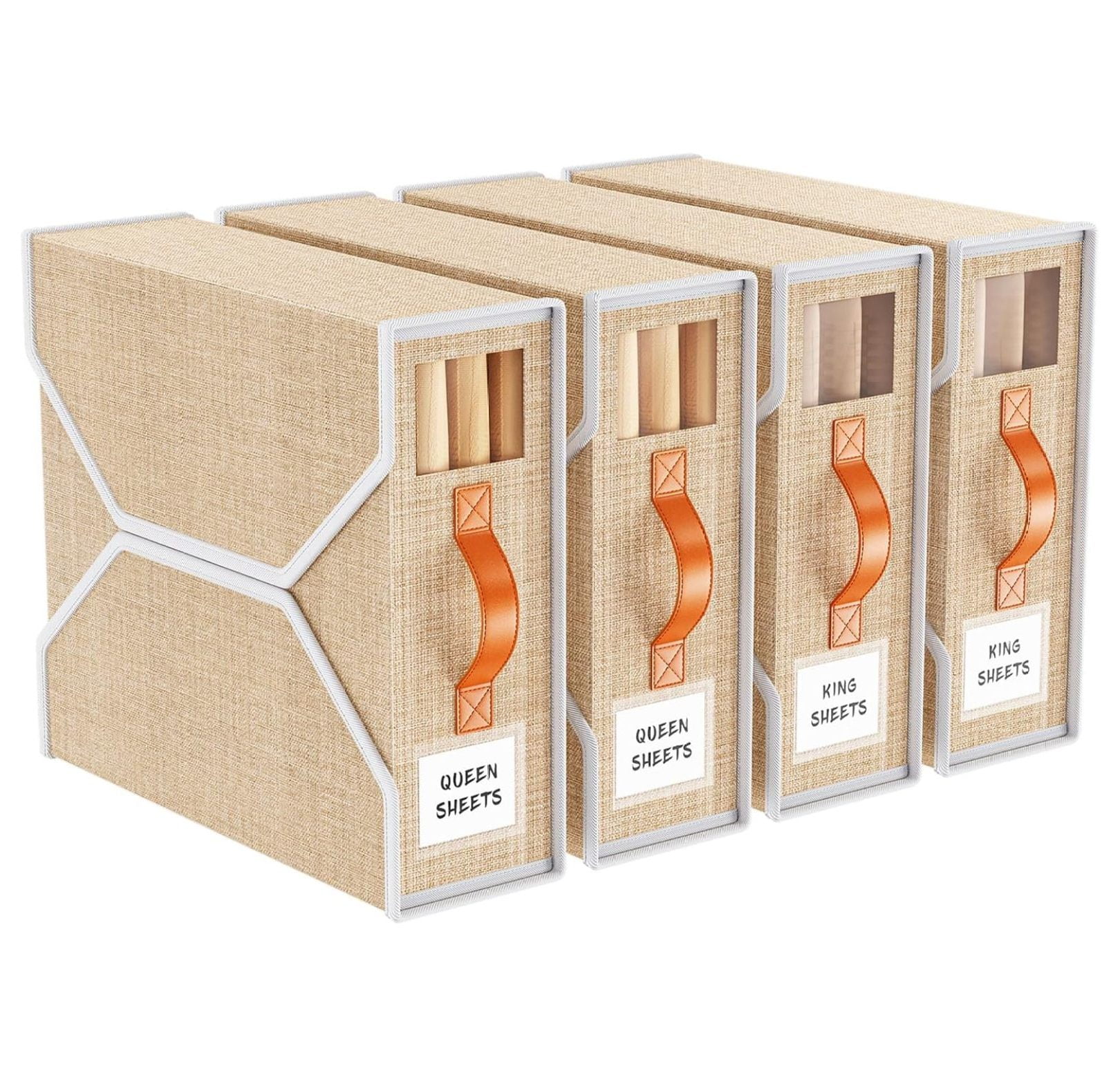 4 Pack Bed Sheet Organizers and Storage, foldable bed sheets organizer ...