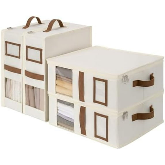 4-Pack Bed Sheet Organizers and Storage, Foldable Bedsheet Holder for ...