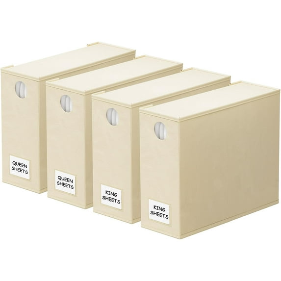 4 Pack Bed Sheet Organizers and Storage, Foldable Organizer for Linen ...
