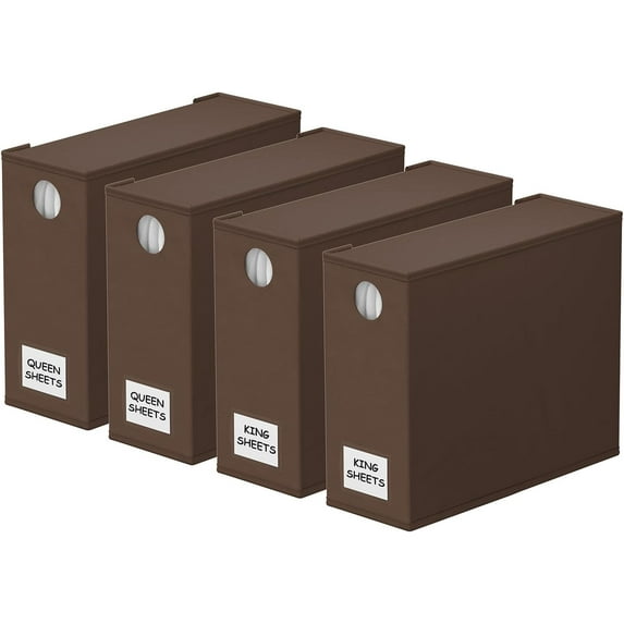 4 Pack Bed Sheet Organizers and Storage, Foldable Organizer for Linen ...