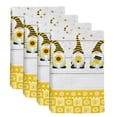 4 Pack Bee Gnome Kitchen Towels Daisy Flower Rustic Wood Decorative ...