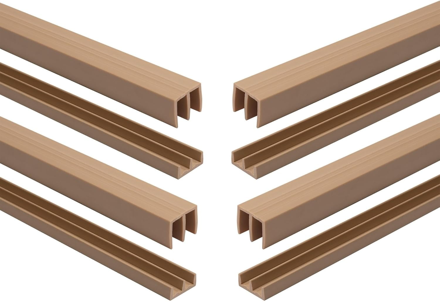 4 Pack Beige Plastic Sliding Door Track Set for 1/4" Thick Panels ...