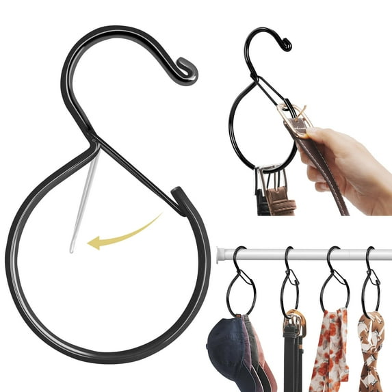 4 Pack Belt Hanger, S-Hook Belt & Tie Organizer for Closet - No-Tool ...