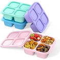 4 Pack Bento Lunch Box 4 Compartment Salad Container Reusable BPA Free ...